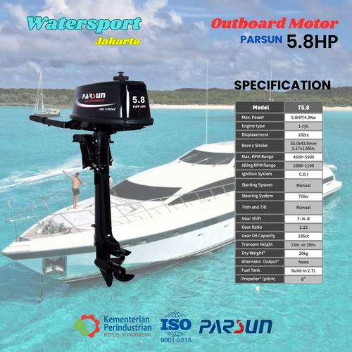 Jual Mesin Tempel Perahu Outboard Motor Parsun 5.8PK Perahu Karet/fiber ...