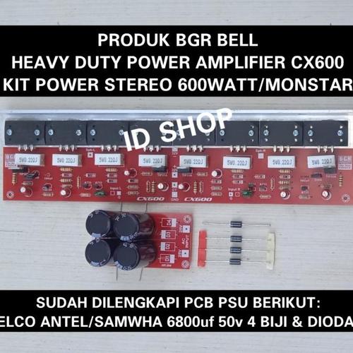 Jual Kit Power Amplifier Stereo 600W Kit Driver PCB PSU ELCO 4 Biji ...