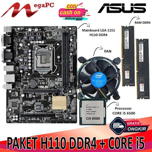 Jual Paket Motherboard Socket LGA 1151 H110 DDR4 + Core i5 6500 + FAN + RAM - ECS M.2, Tanpa RAM ...