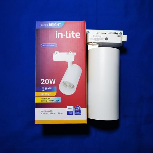 Jual INTA277 Track Light Kap Lampu Fitting Rel LED 20W Watt Tricolor 3 ...