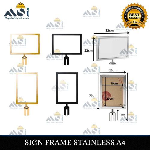 Jual Sign Frame A4 Potrait / Landscape Stainless High Quality Papan ...