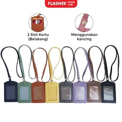 Promo Lanyard ID Card Holder Name Tag Kulit Sintetis Termurah Tali ...