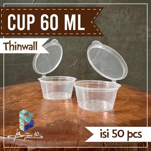 Promo Thinwall Sauce Cup 60ml Tempat Saos Sambal Plastik Container ...