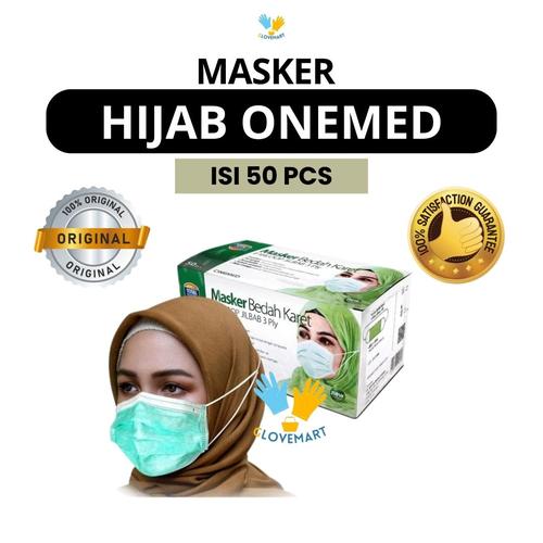 Jual Masker Jilbab 3ply Onemed / Masker Headloop 3ply Onemed / Masker ...