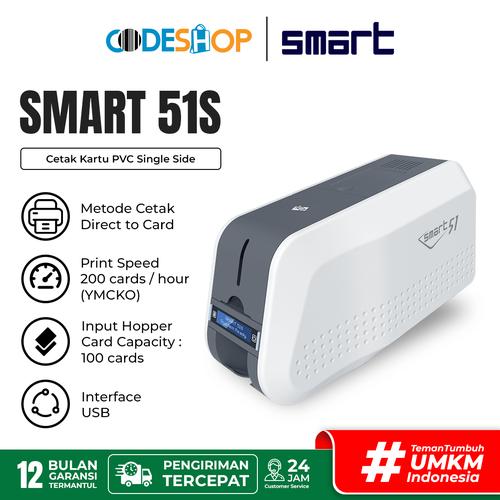 Promo Printer ID Card SMART 51s Single Side Cetak Kartu PVC Full Color ...