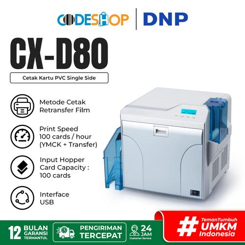 Promo Printer ID Card DNP CX-D80 Single Side 300 DPI USB Cetak Kartu ...