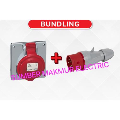 Jual Panel Mounting + Plug 5Pin 16Ampere LEGRAND IP44 / Panel Mounting + Plug 3P+N+E 16Ampere ...