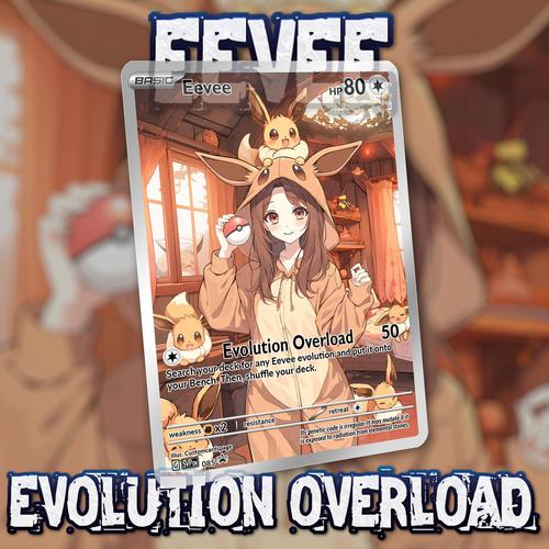 Jual KARTU POKEMON TCG HOLOGRAM ENGLISH VERSION FULL ART - EEVEE EVOLUTION OVERLOAD - Kab ...