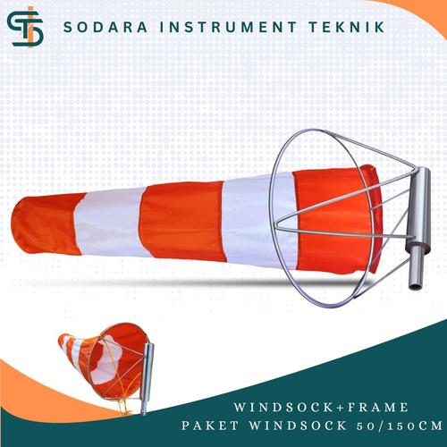 Jual Paket Windsock Orange-White Ukuran ∅50x150x∅30 cm + Frame 50cm ...