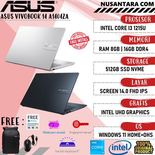 Jual (Resmi) Asus VivoBook 14 A1404ZA Intel i3 1215U Gen 12th RAM 16GB ...