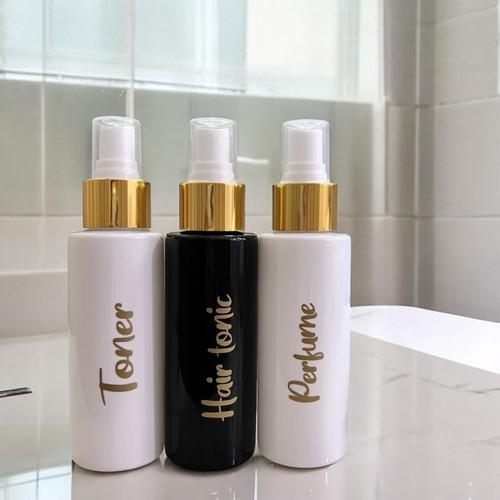 Jual botol SPRAY TUTUP TRAVEL SIZE HITAM / PUTIH EXCLUSIVE 100ML GOLD ...