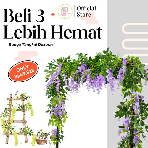 Jual Tanaman Hias Juntai Bunga Wisteria Plastik Dekorasi Interior ...