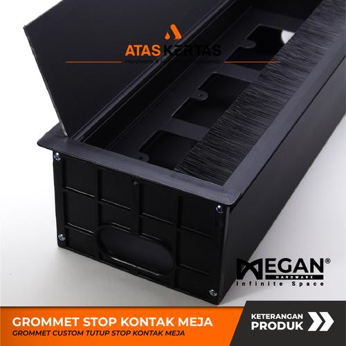 Jual box gromet meja tutup stop kontak meja custom black Aluminium ...