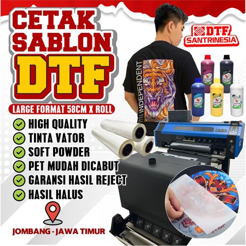 Jual Print Cetak DTF Meteran Murah Sablon Digital Cetak DTF Meteran Lebar 58cm Putih Tebal High ...