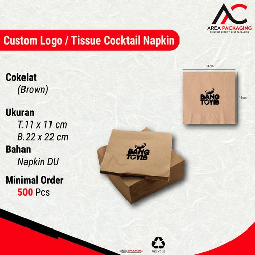 Jual TISSUE BROWN COCKTAIL NAPKIN - CUSTOM LOGO - 100'S - 1000-1500 PCS ...