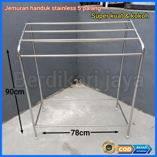 Jual READY jemuran handuk stainless & besi 5 palang / kokoh / simple ...