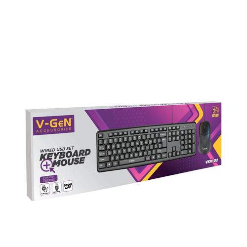 Jual Keyboard Mouse V-GeN VKM-02 Combo USB CABLE 1.5M PLUG & PLAY 1000 ...