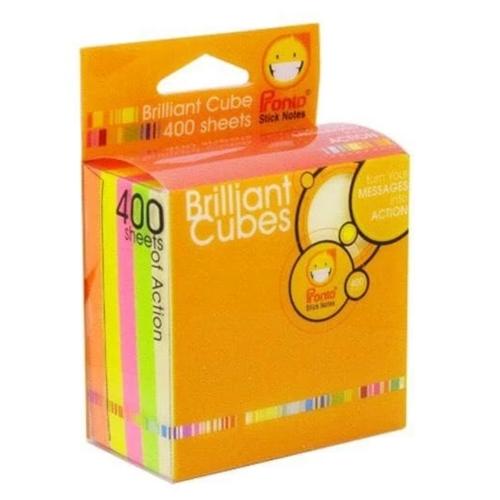 Jual Memo Sticky Notes Pronto Briliant Cubes 5 Warna isi 400 Lembar ...