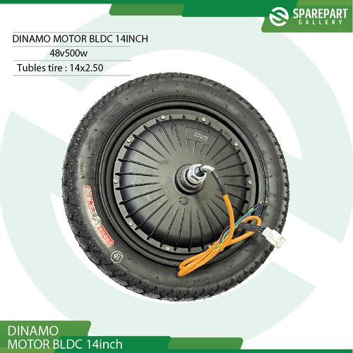 Jual Dinamo bldc 14inch 48v500w electric bike hub motor ring14" dan tubles ban 14x2.50 - Jakarta ...