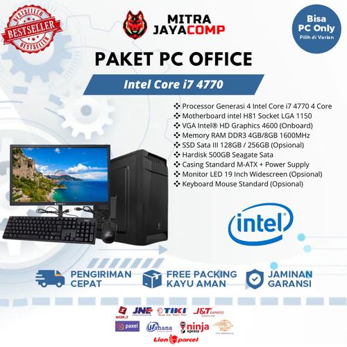 Jual PC RAKITAN Office Fullset Core i7 4770 RAM 8GB HDD SSD Monitor LED Garansi 1 Tahun ...