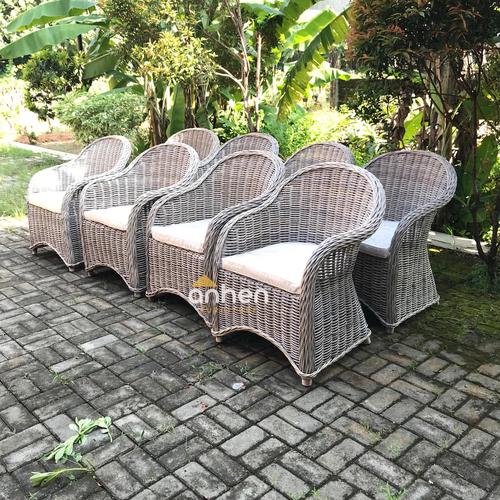 Jual Arm Chair Rotan Alam / Kursi Makan Rotan Alam / Kursi Cafe Rotan ...