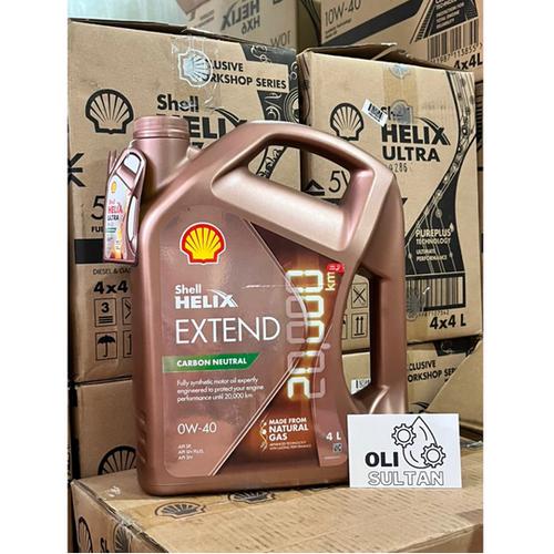 Jual Oil Oli Mesin Mobil Shel Shell Helix Extend 0W-40 4 L Liter Barcode Hijau Original ...
