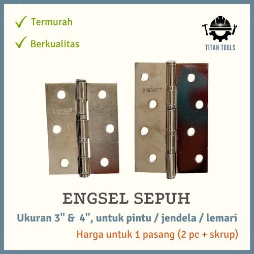 Jual Engsel Sepuh Silver Ukuran 3" Inch 4" Inci / Engsel Besi / Engsel ...