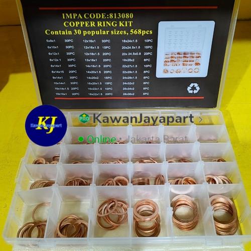 Jual Copper Ring Kit / Ring Tembaga 30 Ukuran 568pcs, ukuran milimeter ...