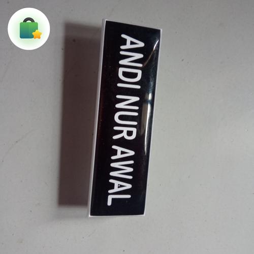 Jual custom papan nama name tag pdh polri list putih dan full hitam ...