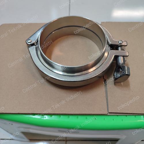 Jual Clamp Ferrule Set 4" inch Sanitary Stainless Ss304 OD pipa 101.6mm ...