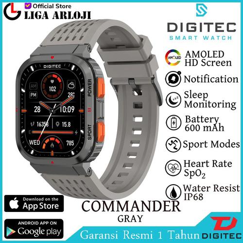Promo Digitec Smart Watch COMMANDER Jam Tangan Smartwatch AMOLED GRAY Cicil 0% 3x - Jakarta ...