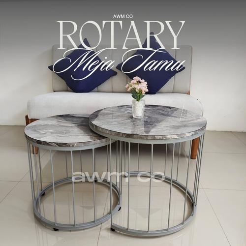 Jual Meja Rotary Minimalis Aesthetic Meja Ruang Tamu Motif Marble - Kab ...