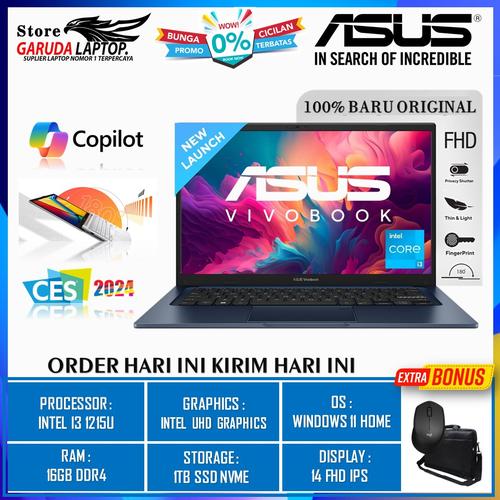 Jual Asus Vivobook 14 X1404ZA intel i3 1215U 16GB 1TB SSD 14 Full HD Ips Windows 11 Terlaris ...