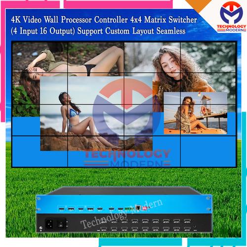 Jual 4K Seamless HDMI Video Wall Processor Controller 4x4 Matrix Switcher (4 Input 16 Output ...
