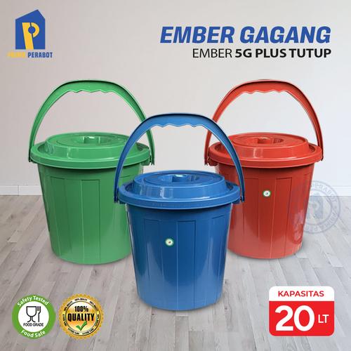 Jual Ember Gagang 20 Liter Ember Air Plastik Polos Warna Tutup 5GL ...