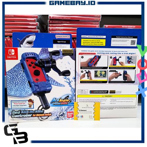 Promo Nintendo Switch Ace Angler Fishing Rod Cobalt Blue Controller ...