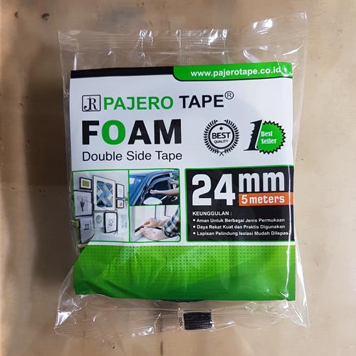 Jual Pajero Double Tape Foam 24MM X 5 Meter / Isolasi Bolak Balik Panjang 5M / Double Side Tape ...