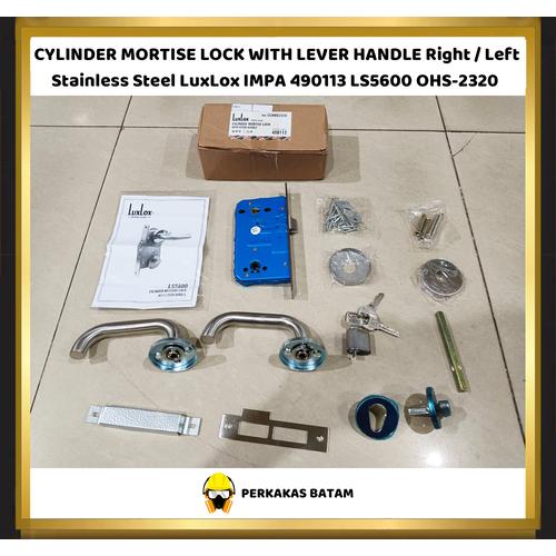 Jual CYLINDER MORTISE LOCK WITH LEVER HANDLE Right / Left Gagang Pintu ...