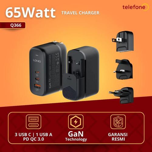 Jual LDNIO Q366 65W GAN SUPER FAST CHARGER ADAPTER ORIGINAL - Q366 ...