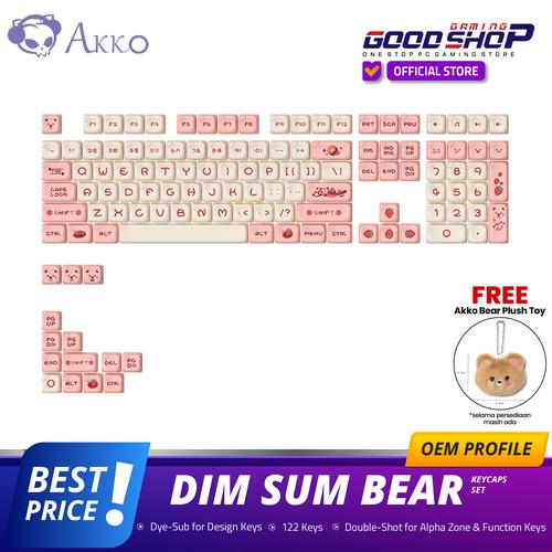 Promo Akko Dim Sum Bear OEM Profile Keycaps Set 122 keys - Jakarta ...