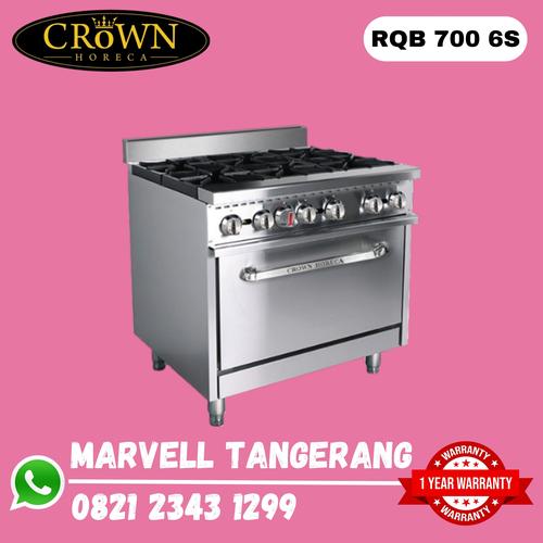 Jual Luxurious Gas Stove with Oven CROWN RQB 700 6S Stainless Steel ...
