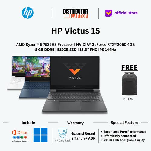 Promo HP Victus Laptop 15 AMD Ryzen 5-7535HS RTX 2050 RAM 8GB 512GB SSD ...