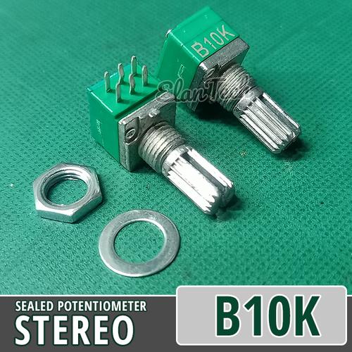 Jual Potensiometer B10k STEREO BIASA 6P 10k Sealed Potentiometer RK097 ...