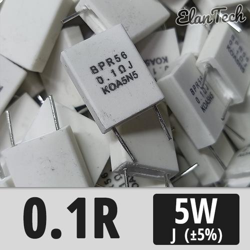 Jual Resistor Kapur 0.1R 5W Generik 0R1 Cement Resistors 0.1 Ohm ...
