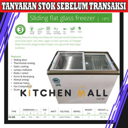 Jual RSA XS-200 SLIDING FLAT GLASS FREEZER/FREEZER BOX PINTU KACA DATAR ...