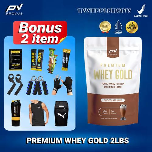 Jual Provus Premium Whey Gold 2 lbs Susu Whey Protein Concentrate 900 ...