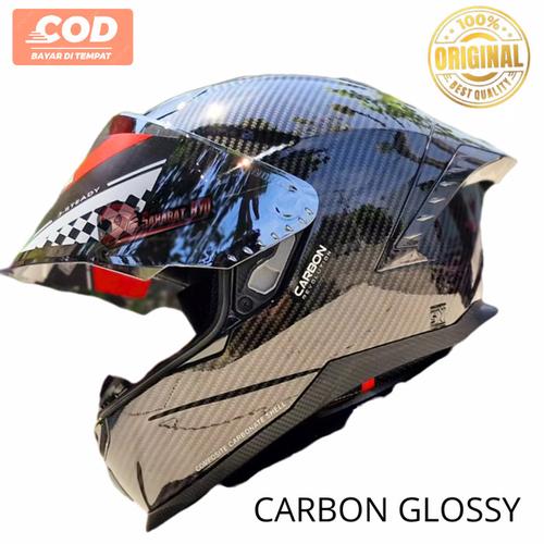 Promo Helm Js Armor Full face Carbon Paket Ganteng Visor Silver ...