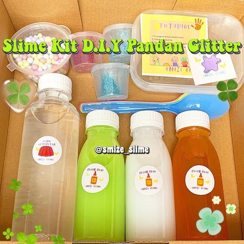 Jual Slime Kit D.I.Y Pandan Glitter Slime Kit Bikin Sendiri Dirumah Diy Komplit Lengkap 3 Warna ...