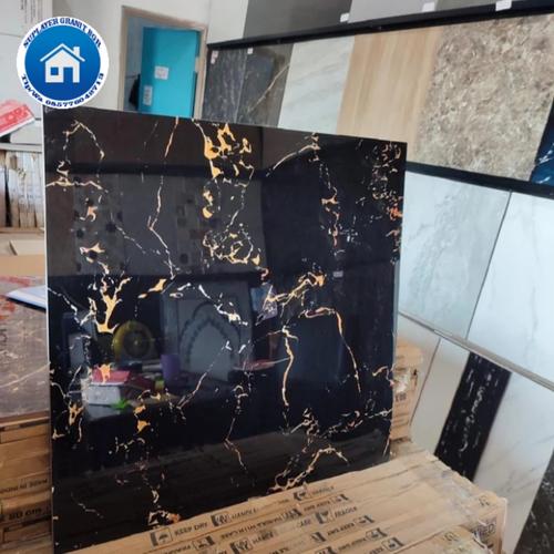 Jual Granit Lantai/Dinding 80x80 Hitam Corak Gold Glazed Polished By ...