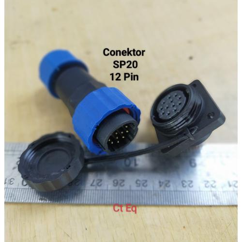 Jual Conektor SP20 12 Pin Plug n Socket IP68 Panel Mount konektor ...